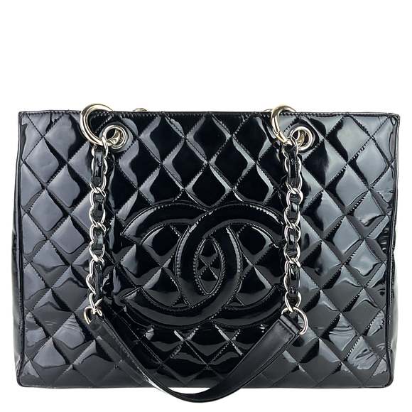 CHANEL | Bags | Chanel Grand Shopping Tote Gst Patent Leather Bag ...